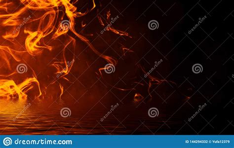 Textura Del Fuego Con La Reflexi N En Agua R Textura Para La Bandera