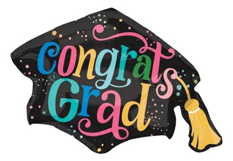 Globo Congrats Grad Birrete Colores Met Jumbo Graduaciones