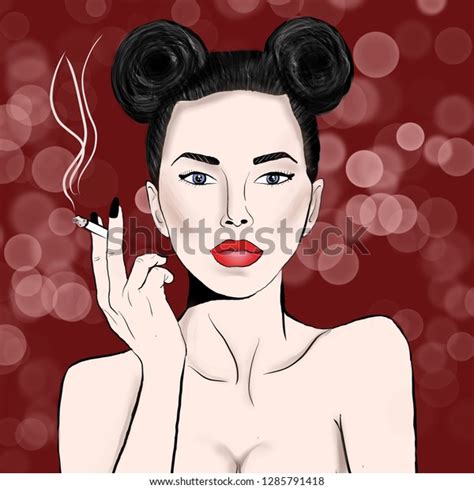 Naked Woman Smoking Stock Illustration Shutterstock Hot Sex Picture