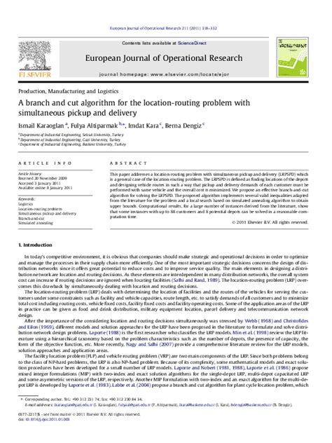 pdf a branch and cut algorithm for the plant cycle location problem juan jose