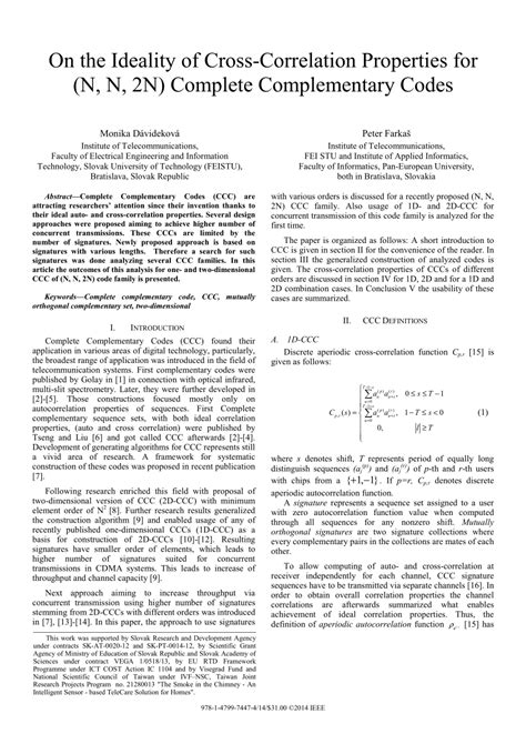 pdf on the ideality of cross correlation properties for n n 2n complete complementary codes