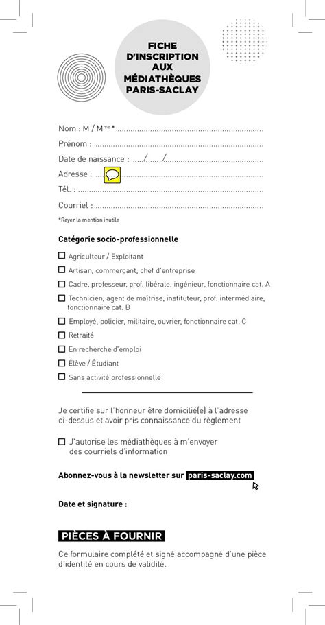 Calaméo Fiche d inscription