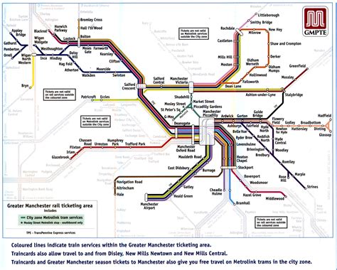 Greater Manchester Local Train Metrolink Network Maps