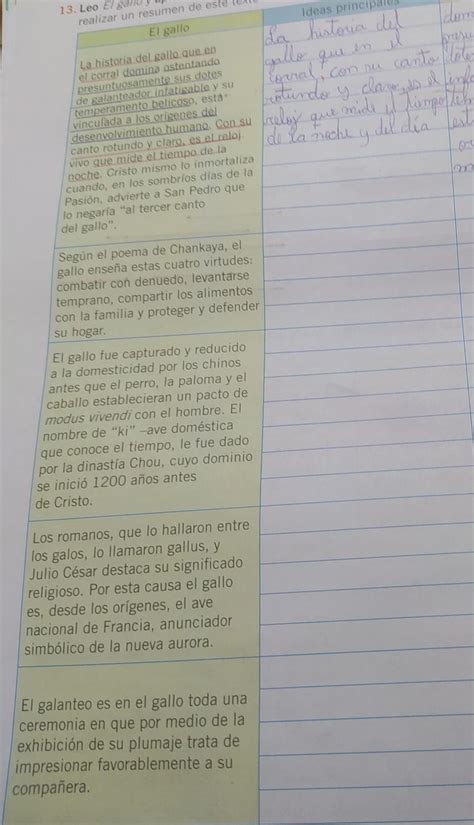 leo el gallo y aplicó las estrategias aprendidas para realizar un