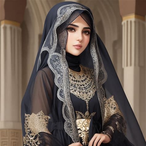 Premium Ai Image A Beautiful Veiled Arab Girl