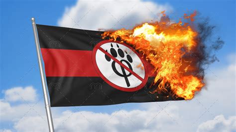 Burning Anti Furry Flag Blank Template Imgflip