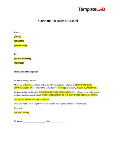 36 Free Immigration Letters Character Reference Letters For Immigrati