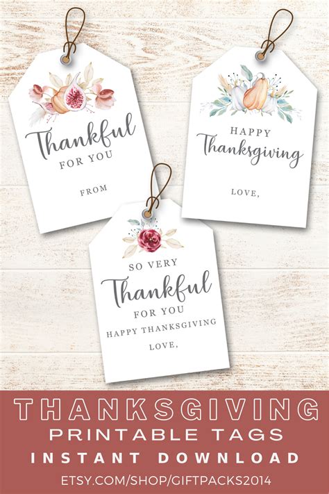 Thanksgiving Favor Tag Thanksgiving Printable Fall Tags Etsy
