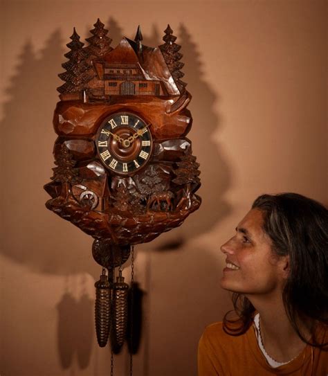 Proantic Pendule à Coucou Très Rare De La Forêt noire