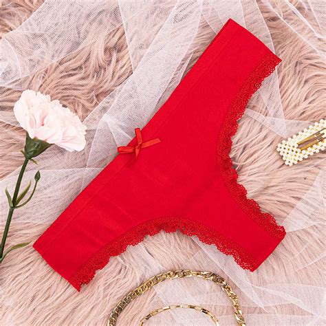 Czerwone Damskie Stringi Bielizna Czerwony Royalfashion Pl