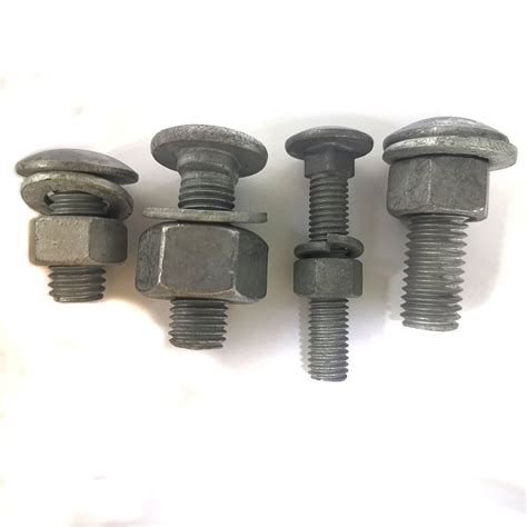 HDG Oval Neck Track Bolt Railway Guardrail Bolt Carbon Steel Highway
