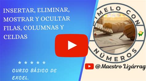 INSERTAR ELIMINAR MOSTRAR OCULTAR FILAS COLUMNAS Y CELDAS YouTube