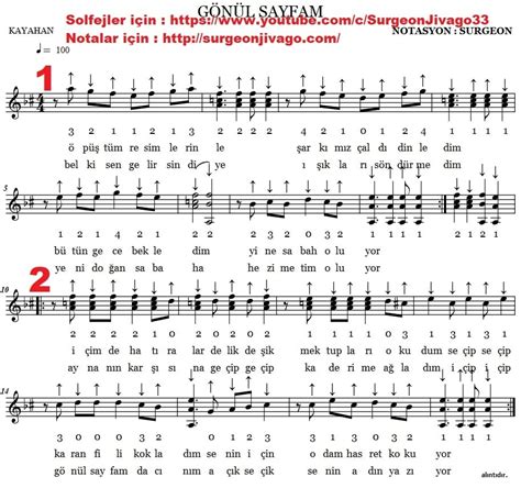 Kayahan Gönül Sayfam Notası Nota Nehri