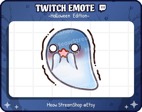 Twitch Emote Cute Ghost Scared Shock Terrified Emote Kawaii