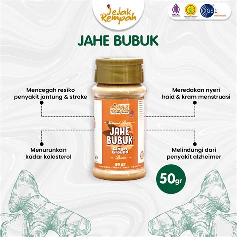 Jual Jahe Bubuk Ginger Powder 50 Gram Jahe Putih Bubuk Rempah Bubuk