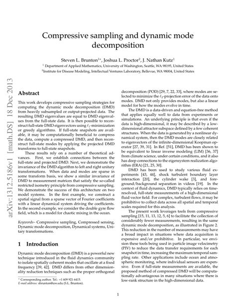 pdf compressive sampling and dynamic mode decomposition