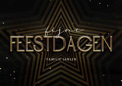Kerstkaart Met Ster Fijne Feestdagen Goudlook Kaartje2go