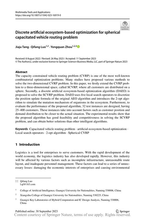 discrete artificial ecosystem based optimization for spherical capacitated vehicle routing