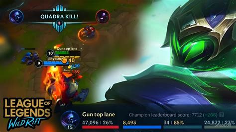 Wild Rift God Jax Quadrakill Jax Vs Sion Baron Lane Season 8 YouTube
