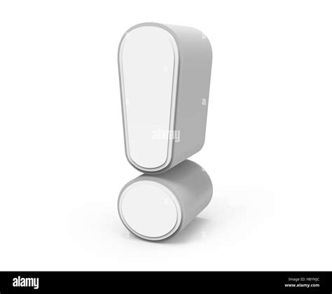 Right Tilt White Exclamation Mark 3D Rendering Graphic Isolated On
