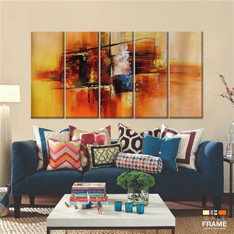 Quadro Decorativo 5 peças Abstrato 140x65 Elo7