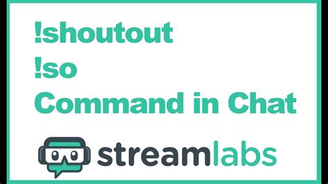 Shoutout Command For Streamlabs On Twitch YouTube