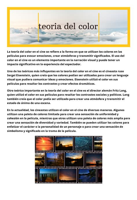 Teoria Del Color En El Cine El Uso Del Color En El Cine Es Un