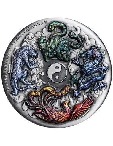 CHINESE ANCIENT Mythical Creatures 5 Oz Silver Coin 5 Tuvalu 2021