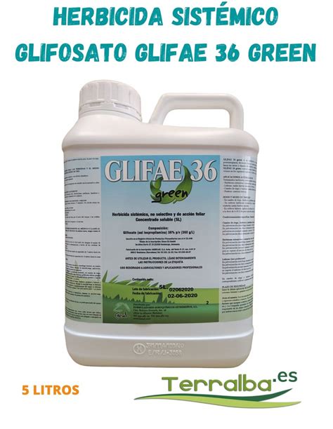 Herbicida Sistémico Glifosato Glifae 36 Green 5 l