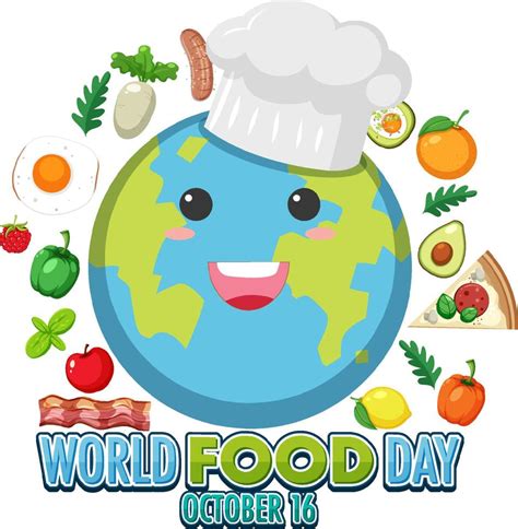 World Food Day Text With Food Elements 12054343 Vector Art At Vecteezy