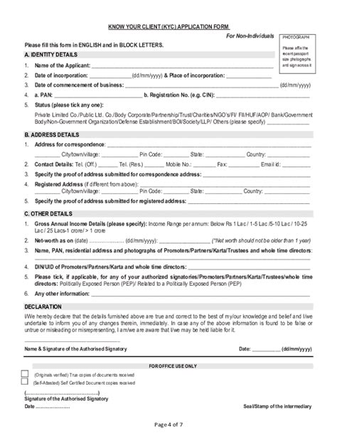 Fillable Online Know Your Client Kyc Application Form For Individual