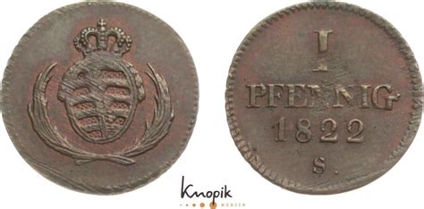 Sachsen Albertinische Linie Cu Pfennig S Friedrich August I