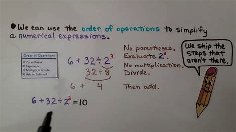 6th grade math 9 3b simplifying numerical expressions with the order of operations youtube