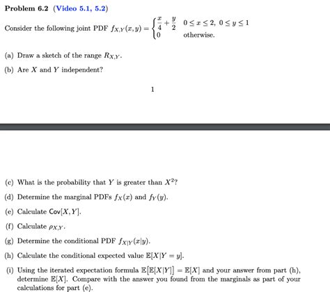 solved problem 6 2 video 5 1 5 2 consider the following