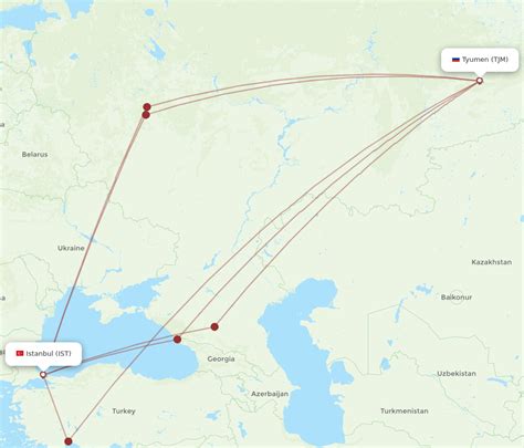 Flights From Istanbul To Tyumen Ist To Tjm Flight Routes