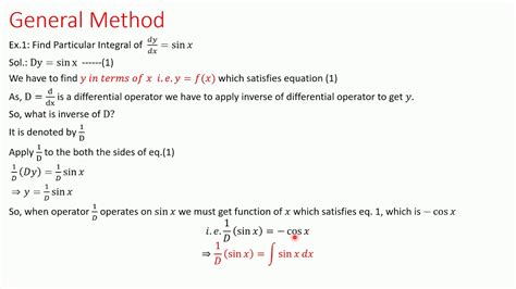 general method to find particular integral youtube
