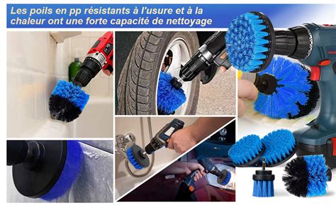 Brosse de Nettoyage pour Perceuse 4 Pièces Brosse Rotative Nettoyage