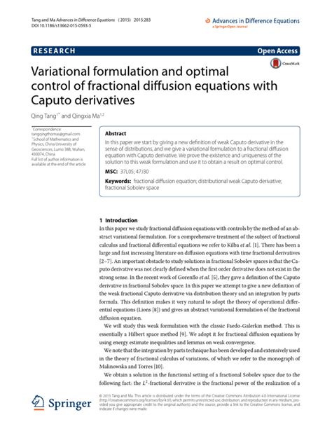 variational formulation and optimal control of fra pdf calculus of variations hilbert space