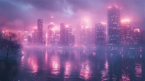 Premium Photo Wallpaper Dystopian Futuristic Cyberpunk City At Night