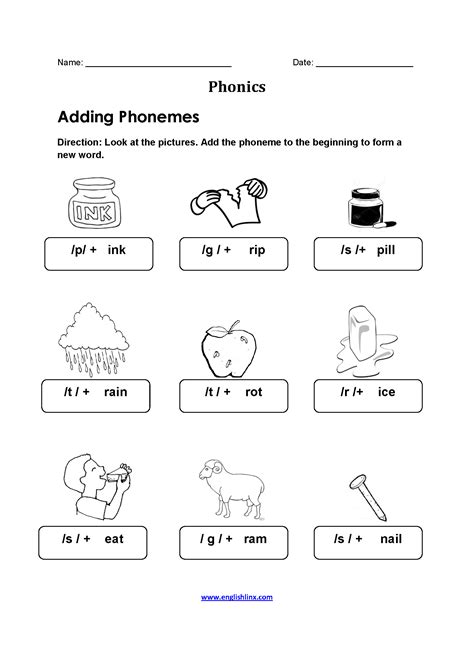 Printable Phonics Worksheet