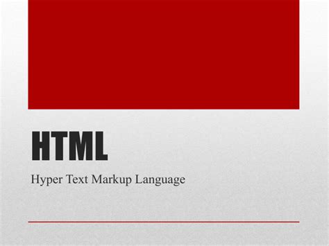 hyper text markup language