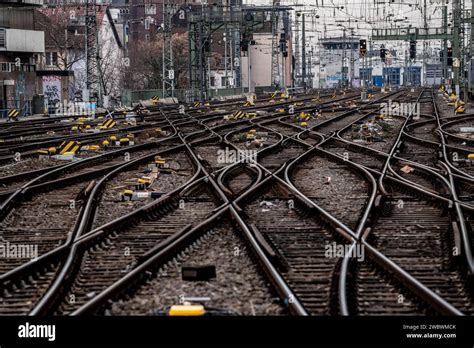 Empty Tracks In Front Of Cologne Central Station Day Strike Of The