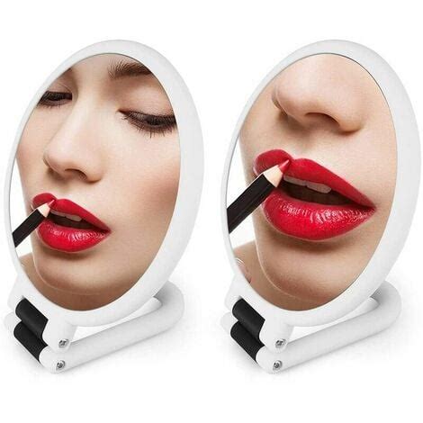 Miroir De Maquillage Double Face Avec Miroir Main Avec Grossissement