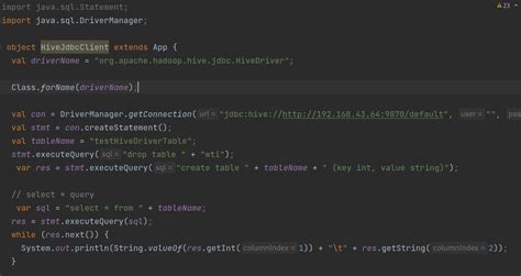 Connecting Scala With Hive Database Using Sbt For Dependencies Using