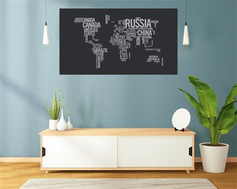 World Map Wall Art World Map Canvas World Map Poster Canvas Wall Art