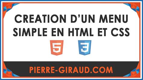 Cr Ation D Un Menu Simple En Html Et En Css Youtube