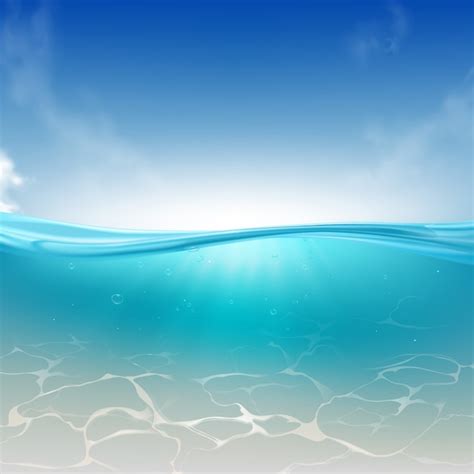 Onda oceânica fundo realista da coluna de água do mar Vetor Grátis