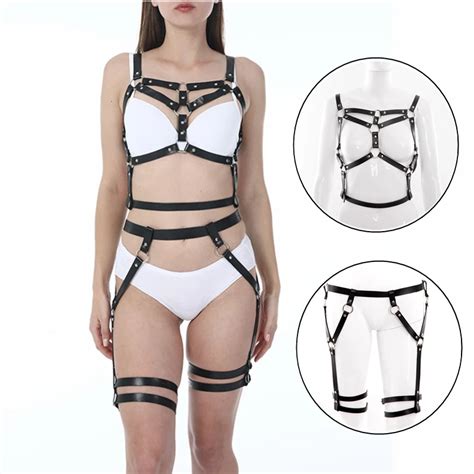 Conjunto de ropa interior para mujer cinturón de Bondage tirantes de