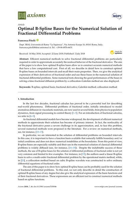 pdf optimal b spline bases for the numerical solution of fractional differential problems