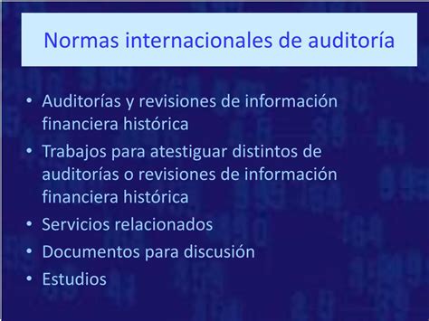 PPT Normas Internacionales de Auditoría PowerPoint Presentation free